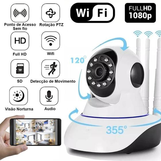 Camera Ip Robo 360 Wifi Externa E Interna Sem Fio Full Hd - It-Blue ...