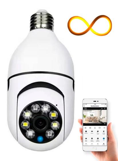Câmera Ip Segurança Lâmpada Panorâmica Visão Noturna Sensor de ...