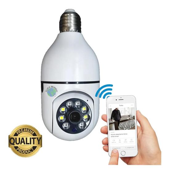 Camera Ip Segurança Lampada Panoramica Wifi Espia C/rastreio - Afc ...