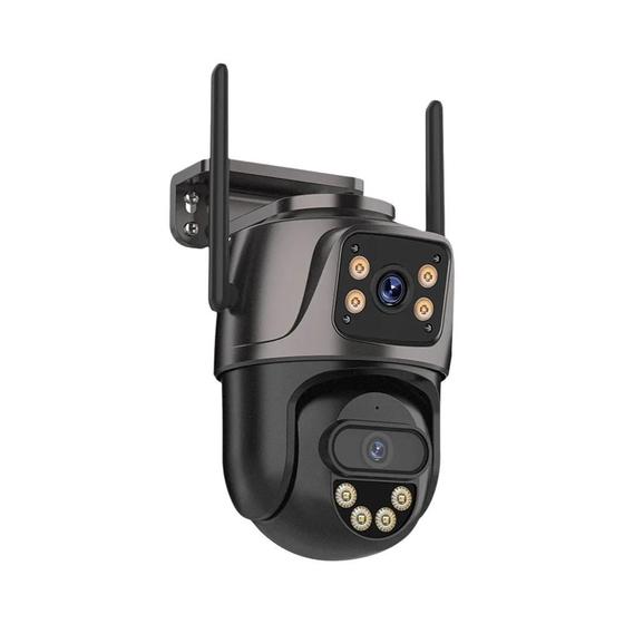 Câmera IP WIFI Externa 6K/4K - Tela Tripla, Lente Dupla PTZ, AI e ...