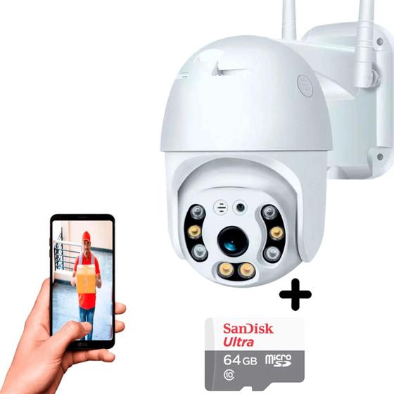 Camera ip wifi full HD mini speed dome externa com cartão de memoria ...