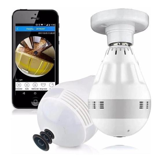 Câmera Lampada 360 Panorâmica Bivolt: Vigilância Completa - Dk ...