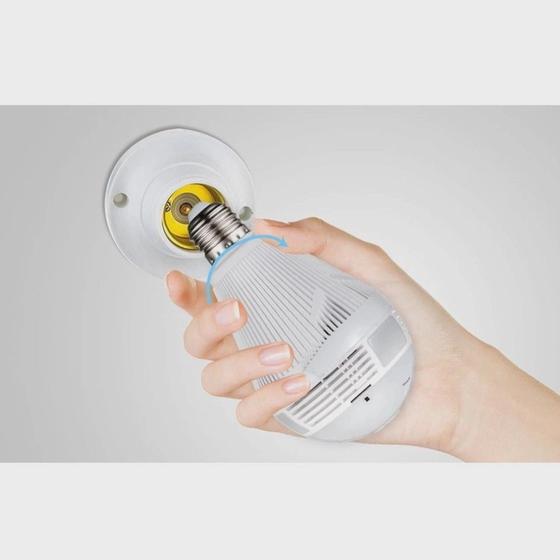 Câmera Lâmpada ip Panorâmica 360º Wifi Day&Night 1.3MP - Afc - Lâmpada ...