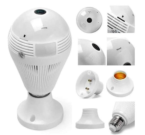 Câmera Lâmpada Ip Segurança Panorâmica VR Cam Envio Rápido - Câmera de ...