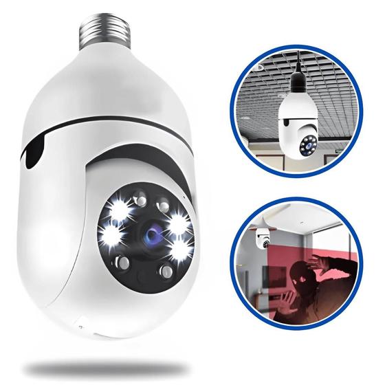 Câmera Lâmpada Ip Wifi inteligente com Visão Noturna - Jortan - Câmera ...