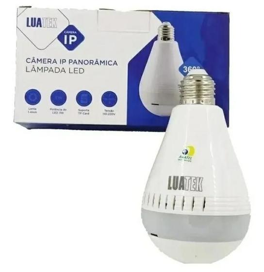 Câmera Lampada Wi-Fi Infravermelho Alta Resolução 360 Graus - Luatek ...