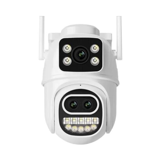 Câmera PTZ Wifi 6K 12MP Tela Dupla Zoom 8X Rastreamento AI Proteção ...