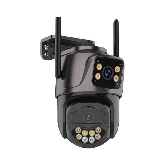 Câmera PTZ WiFi 6K 3 Lentes Três Telas AI Detecção Humana Câmera IP À ...