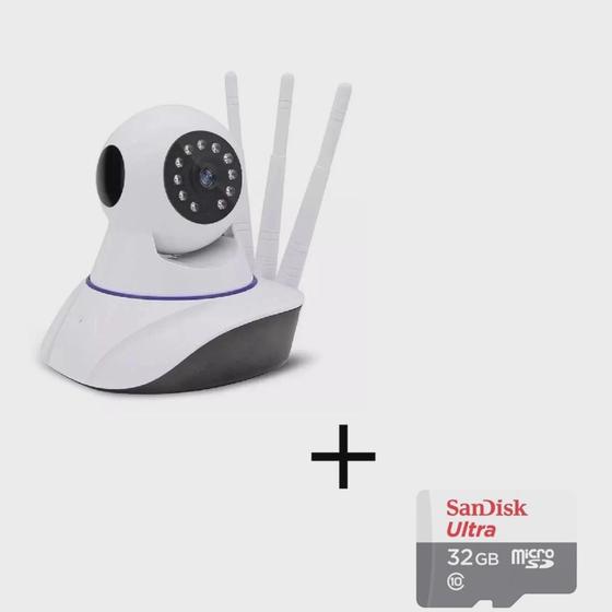 Camera robo inteligente ip wi-fi 360º pet ou baba eletronica com ...