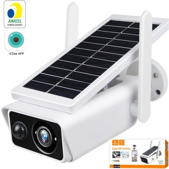 Câmera Segurança ICSEE Wifi com Placa Solar Proteção Contra Água IP66 ...