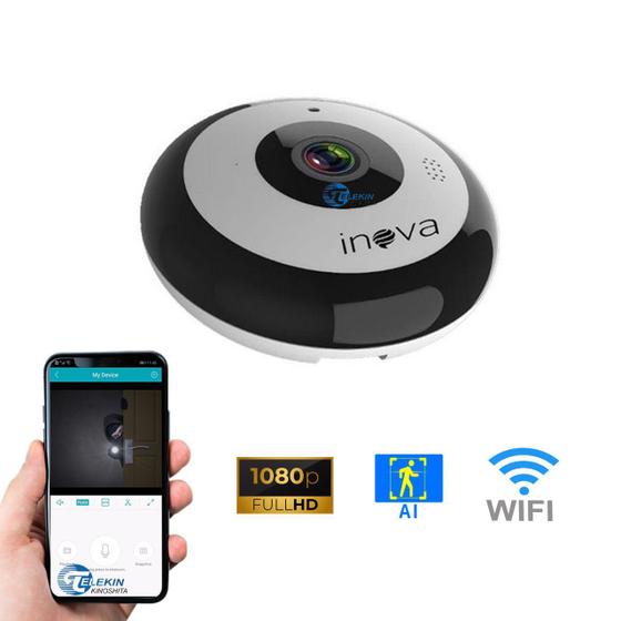Camera Seguranca Wifi Olho de Peixe 360 IP Onvif 2MP - INOVA - Câmera Inteligente - Magazine Luiza