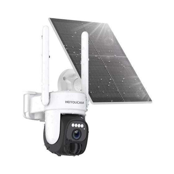 Câmera Solar Externa Sem Fio 2K 360 graus Câmera IP PTZ Com Detecção De ...