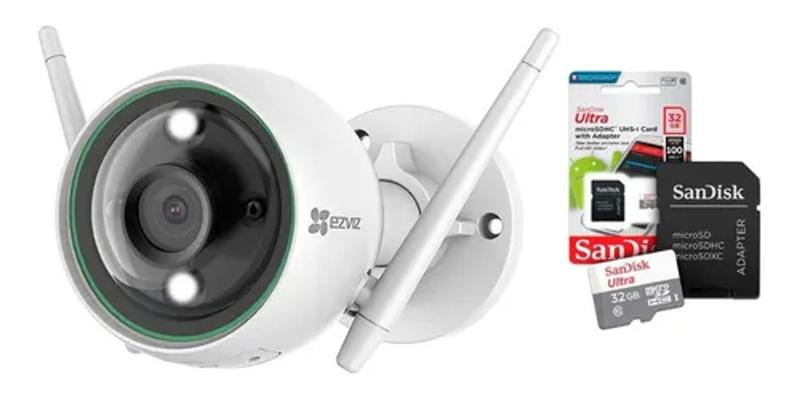Camera Wifi C3n Grava Colorido A Noite Ip67 30m Ip Ezviz C/Cartão 32gb ...