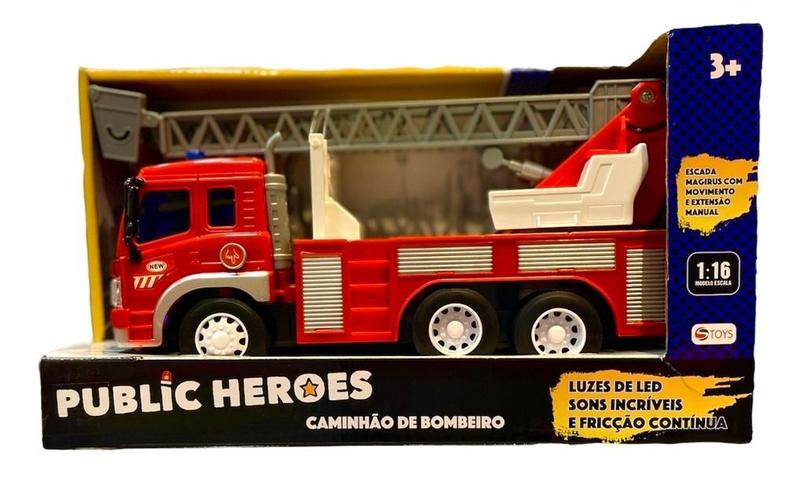 Caminhão De Bombeiro Com Luz E Som 1:16 M - 435 Shiny Toys - Caminhões ...