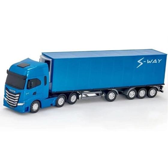 Caminhão Miniatura Iveco Carreta Bau Refrigerado S-WAY Azul Usual 620 ...