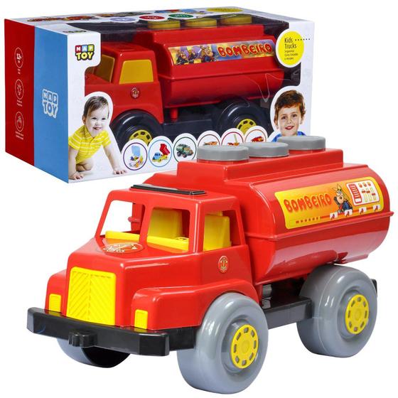 Caminhão Tanque Bombeiro Brinquedo Truck Pipa Infantil 45Cm - Maptoy ...