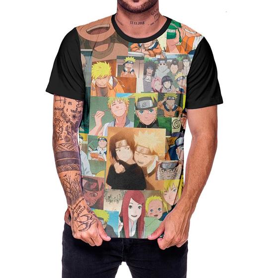 Camisa Camiseta Naruto Personagens Anime Desenho Geek - MAGA Fit ...