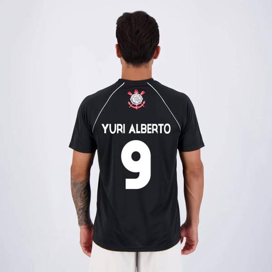 Camisa Corinthians Yuri Alberto 9 Logo Preta - Coimbra - Camisa de Time ...