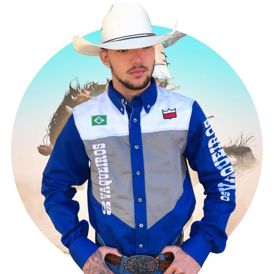 Camisa Country Masculina Cowboy Rodeio Bordada Manga Longa - Os ...