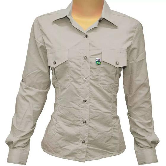 Camisa de Pesca Feminina Mtk Wind com Proteção Solar Filtro UV Cor ...