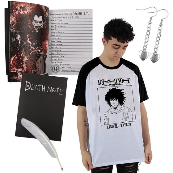 Camisa Death Note Brinco Ryuk Caderno Geek Combo Cosplay - Geeks ...
