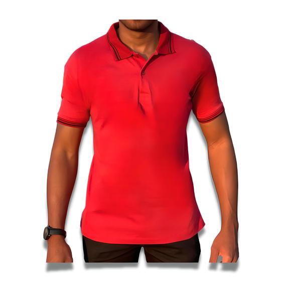 Camisa Gola Polo Masculina Slim 100% Algodão Lisa Linha Premium - MT ...
