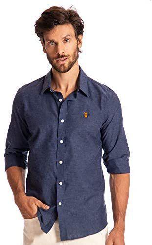 Camisa Manga Longa Linho Casual Marinho - Sergio K - Camisas Masculinas ...