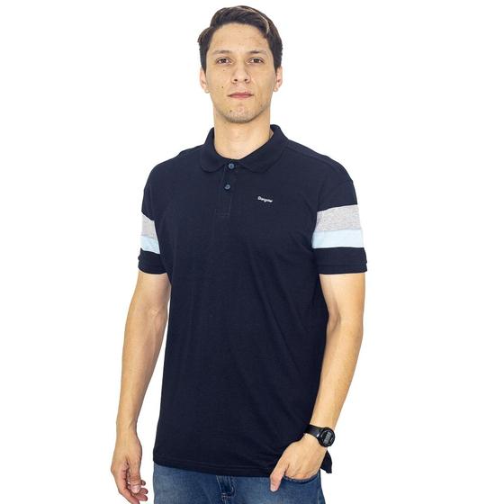 Camisa Polo com Recortes e Textura Masculina Gangster Marinho - Camisas ...