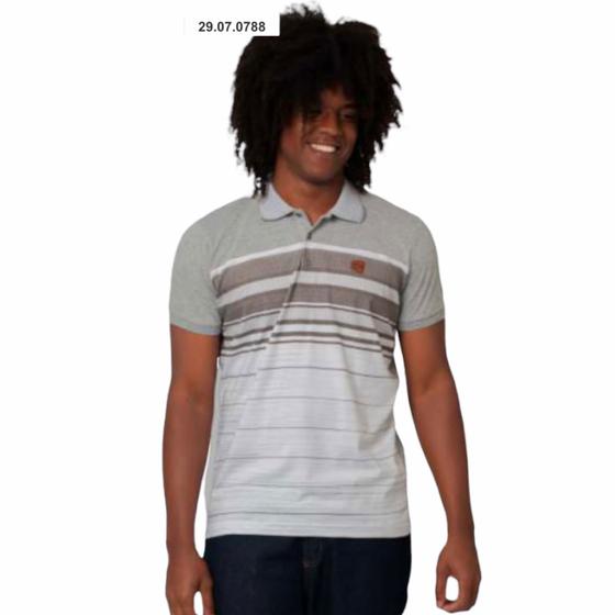Camisa Polo Gangster masculina listras frente e costas lisa - Camisas ...