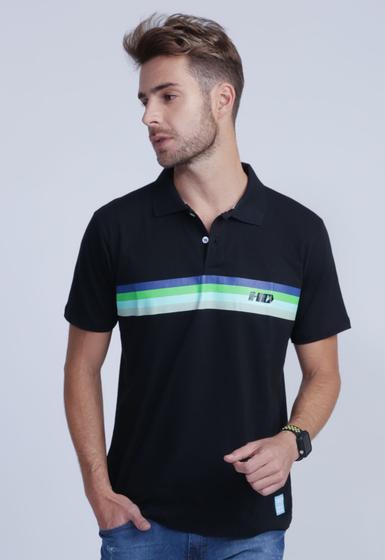 Camisa Polo HD Estampada Preta - Camisa Polo Esportiva - Magazine Luiza