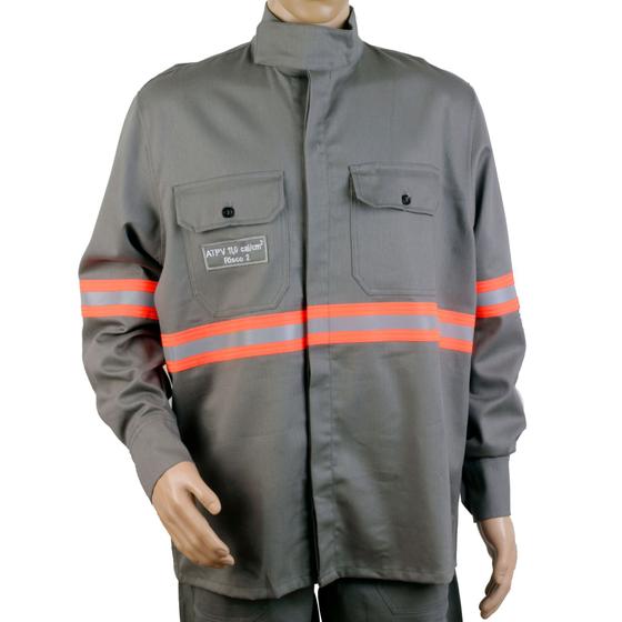 CAMISA SEGURANÇA NR10 CINZA RII - ATPV 11,0 CAL/CM2 - COM REFLETIVO ...