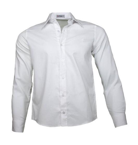 Camisa Social Masculina Branca Riscada - Kelvy's Camisas - Camisas ...