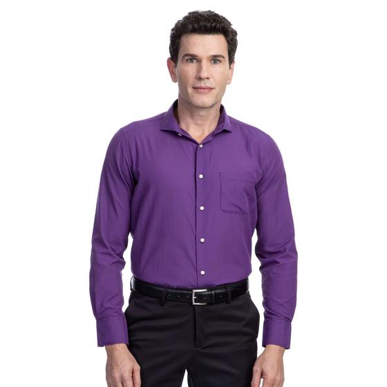 Camisa social masculina roxa lisa - COLOMBO - Camisas Masculinas ...