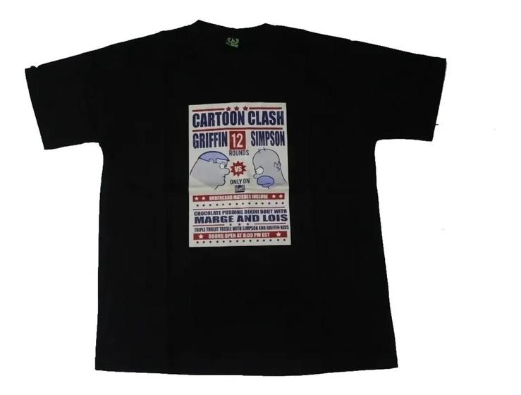Camiseta Blusa Adulto Unissex Os Simpsons vs Family Guy Hommer Peter ...