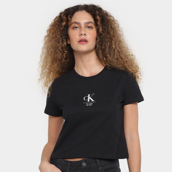 Camiseta Calvin Klein Logo Ny Feminina - Camiseta Feminina - Magazine Luiza