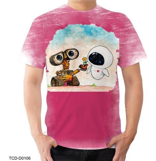 Camiseta Camisa Wall.e Walle Eva Pixar Cinema Desenhos R - Estilo Vizu ...
