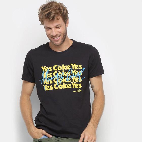 Camiseta Coca-Cola Yes Coke Manga Curta Masculina - Camiseta Masculina ...