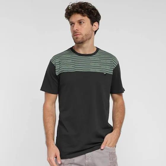 Camiseta Esp. MC Sew Hang Loose, Cor: Chumbo/ Verde Ref: HLTS030100 ...