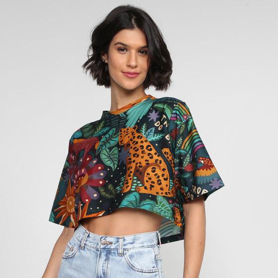 Camiseta Farm Cropped Tropical Do Brasil Feminina - Camiseta Feminina ...