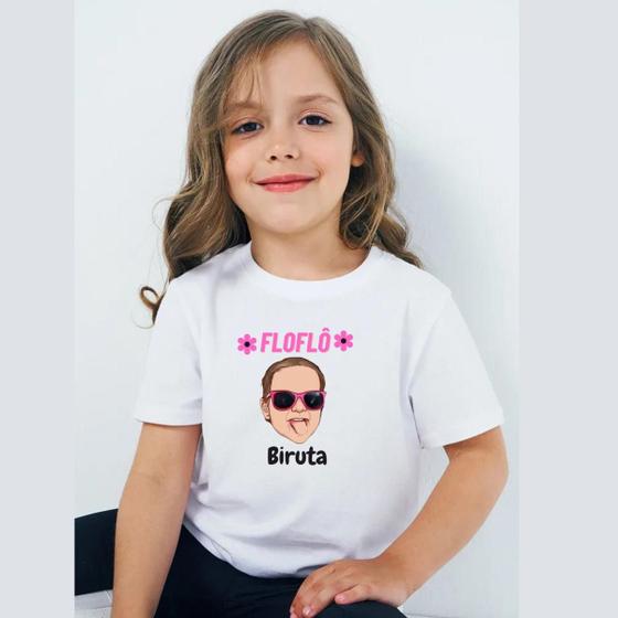 Camiseta Floflô Biruta Infantil Básica Branca Manga Curta Alta ...