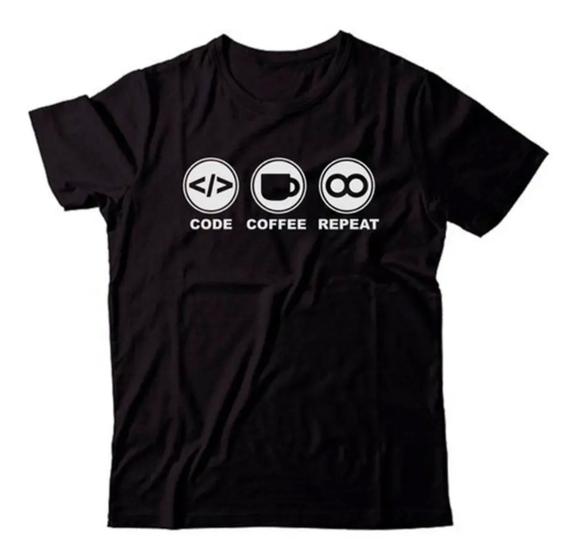 Camiseta Masculina Programador - Camisa Algodão Café, Novidade ...