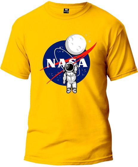Camiseta Nasa Astronauta Masculina e Feminina 100% Algodão Primeira Linha Gola Redonda ...