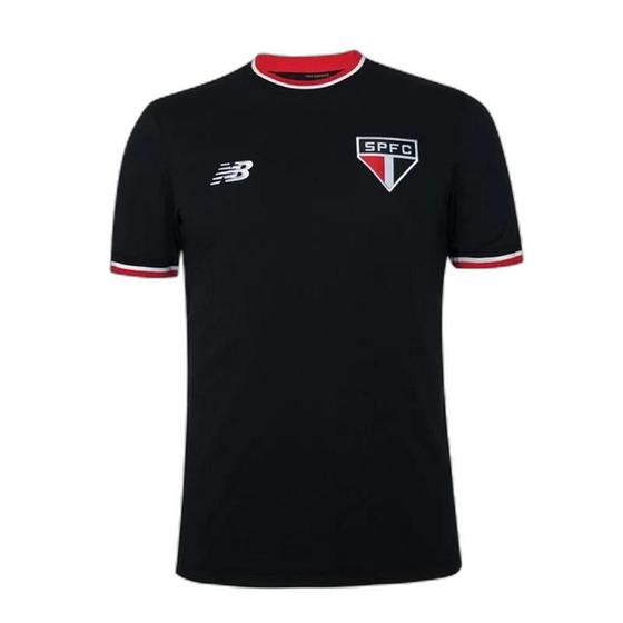 Camiseta New Balance Torcedor SPFC Masculina - Preto - Camisa e ...