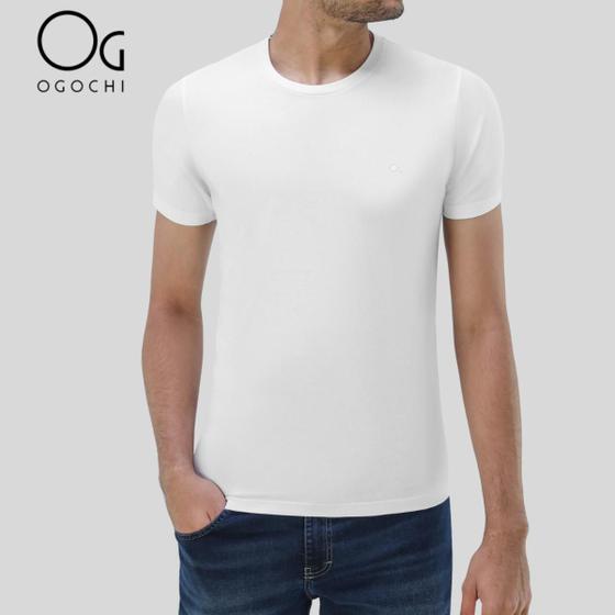 Camiseta Ogochi Básica Slim Adulto 100% Algodão - Camiseta Masculina ...