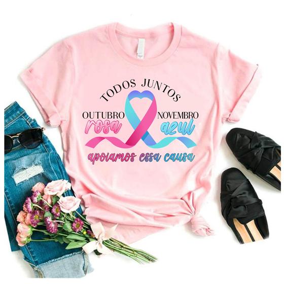camiseta outubro rosa novembro azul blusa rosa camisa rosa - VIDAPE ...