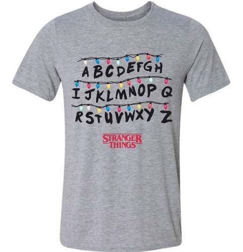 Camiseta Stranger Things Alfabeto Abcde Netflix Séries Nerd - Vetor ...