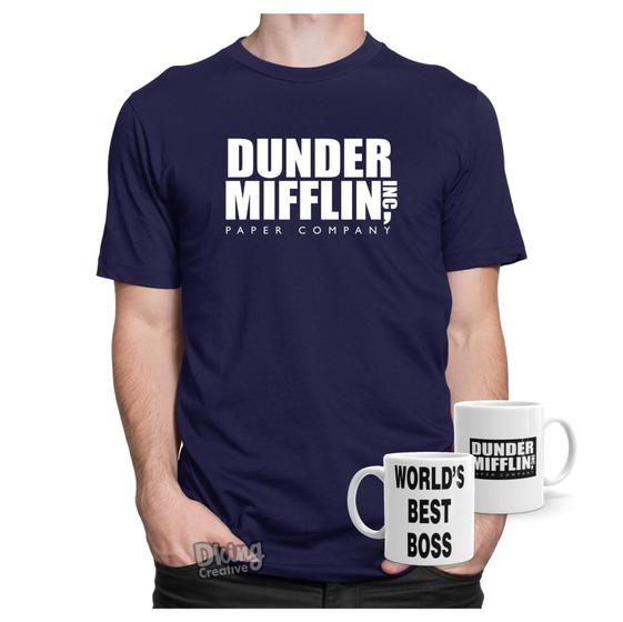Camiseta The Office Dunder Mifflin Série + Caneca Cerâmica - Dking ...