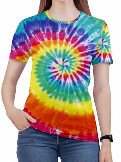 Camiseta tie dye Feminina Blusa Roupas Camisa Tai dai Est 24 - Alemark ...