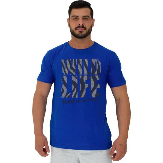 Camiseta Tradicional Manga Curta Mxd Conceito Wild Life Camisa Para