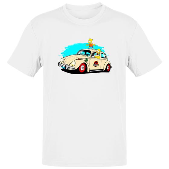 Camiseta Unissex Bart e Hommer no fusca do Jurassic Park - Alearts ...